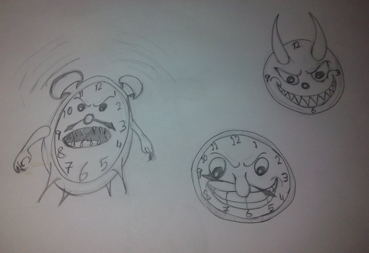 i am trying to draw an evil clock for an art contest but dont know what ...