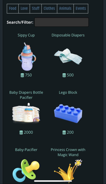 If you go to the gift section and choose stuff then toys, you’ll find ...