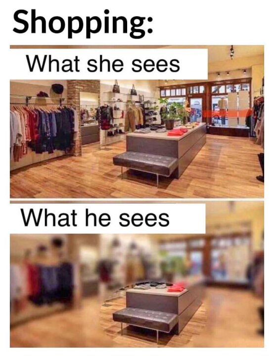 Here is a core difference in thinking between a woman shopping and a ...