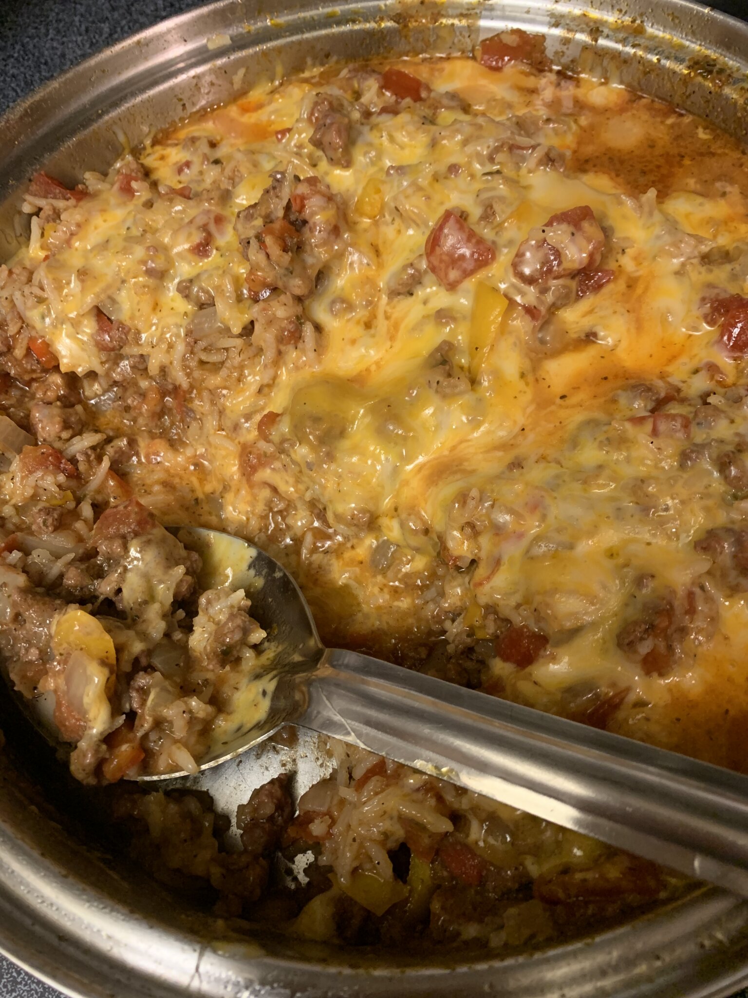 Fancy Spanish Rice For Lunch…. Cheesy Goodness in a pan…. | Food & Drink