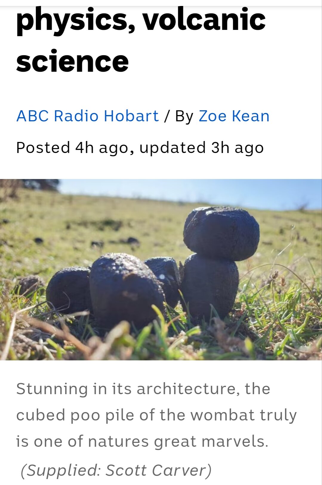 For those who doubt that Oz is indeed a weird place ... And the ...