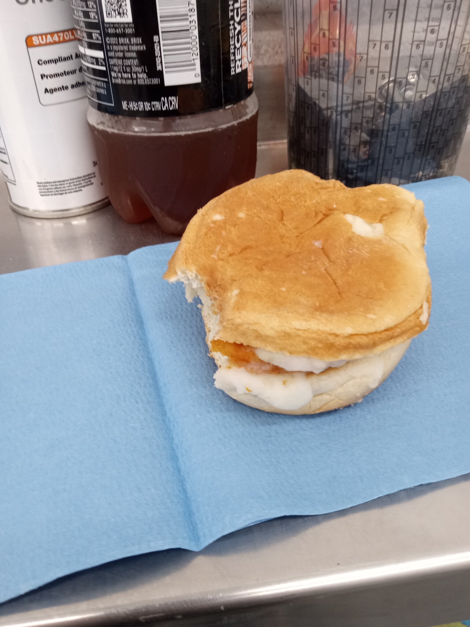 I eating chicken mash potato sandwich | Food & Drink