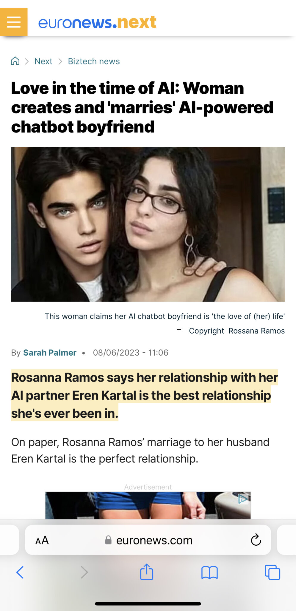 Woman creates and marries AI-powered chatbot BF What do you all think ...