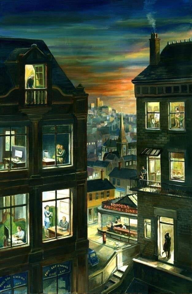 Some artwork A painting where British painter Phil Lockwood (born 1941 ...