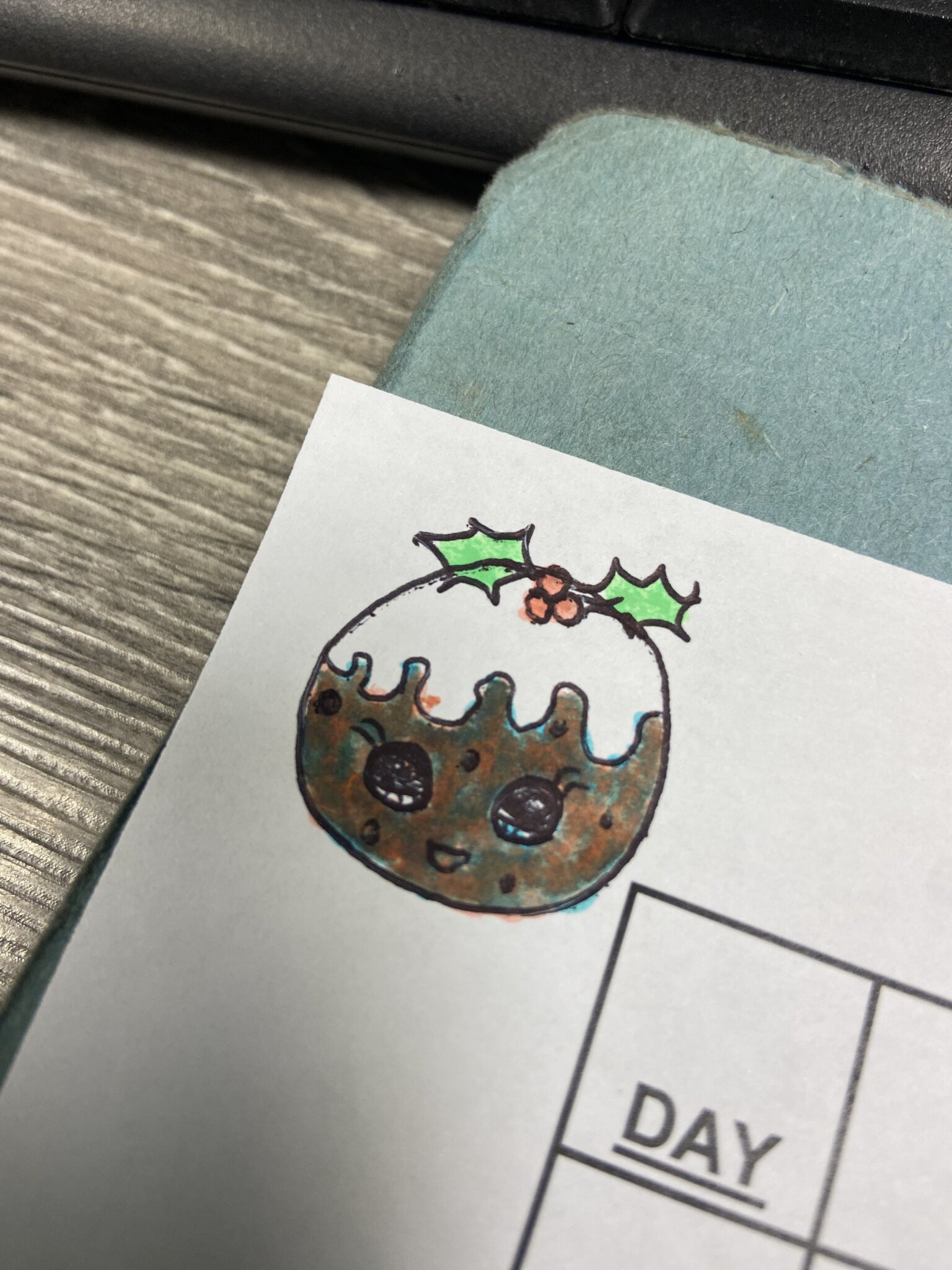 I drew a Christmas pudding 🥹 I only have 6 highlighters to work with ...