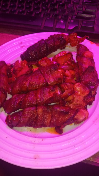 Jalapeño bacon poppers, home fries and choco milk for breakfast | Food ...