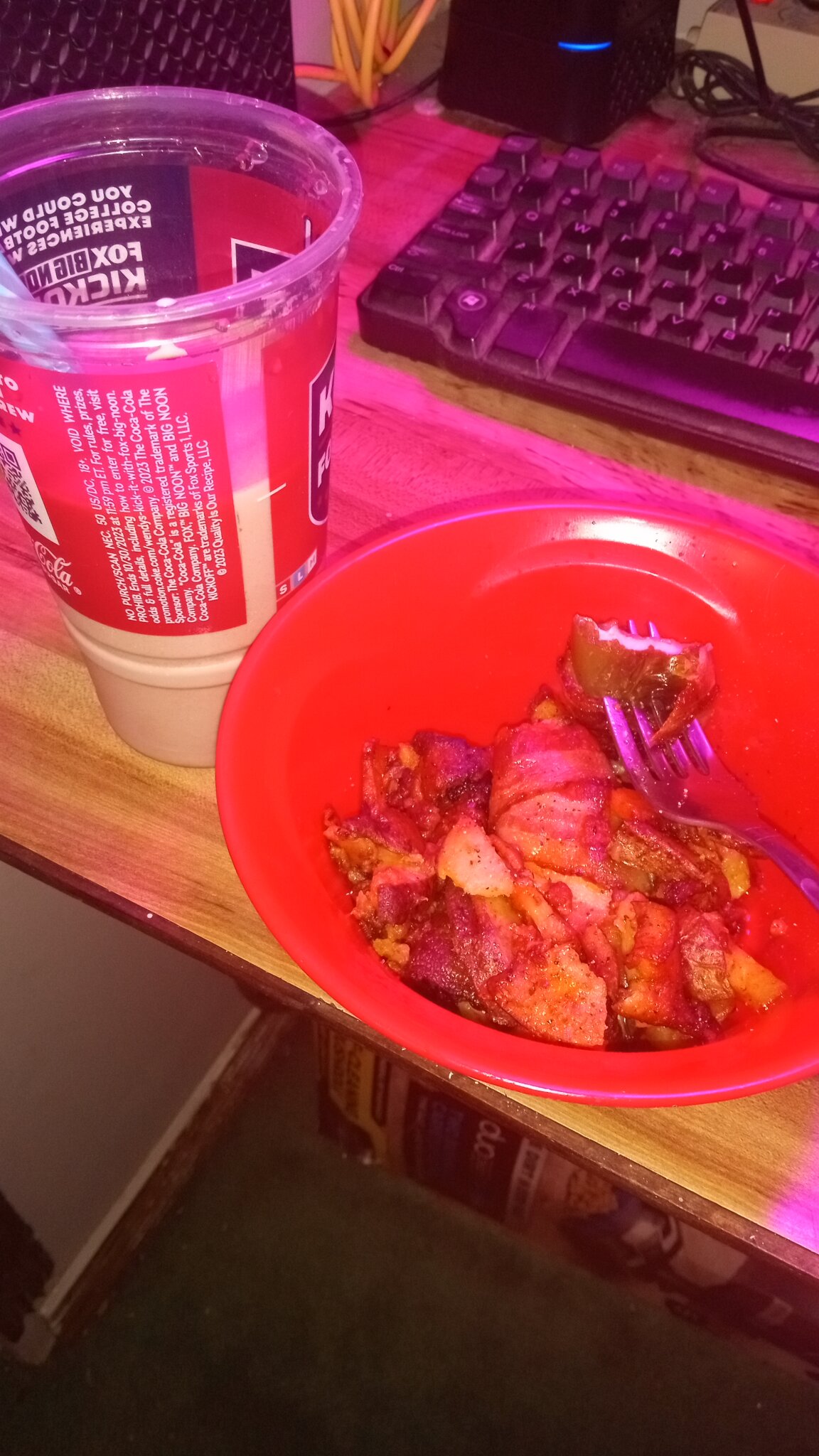 Jalapeño bacon poppers, home fries and choco milk for breakfast | Food ...