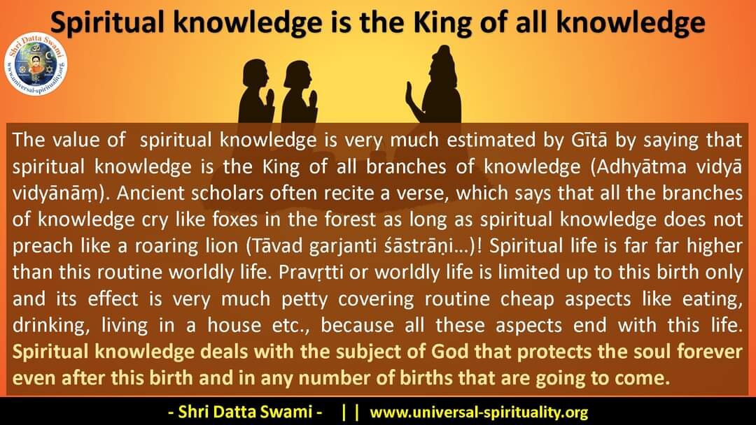 Spiritual knowledge king of all the knowledge | Beliefs