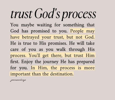 Trust God's process | Christianity