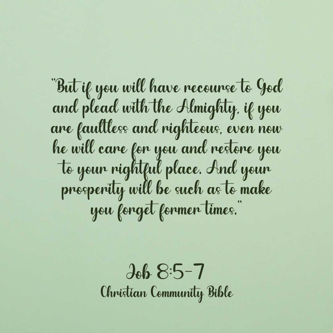 Job 8:5-7 Christian Community Bible | Christianity