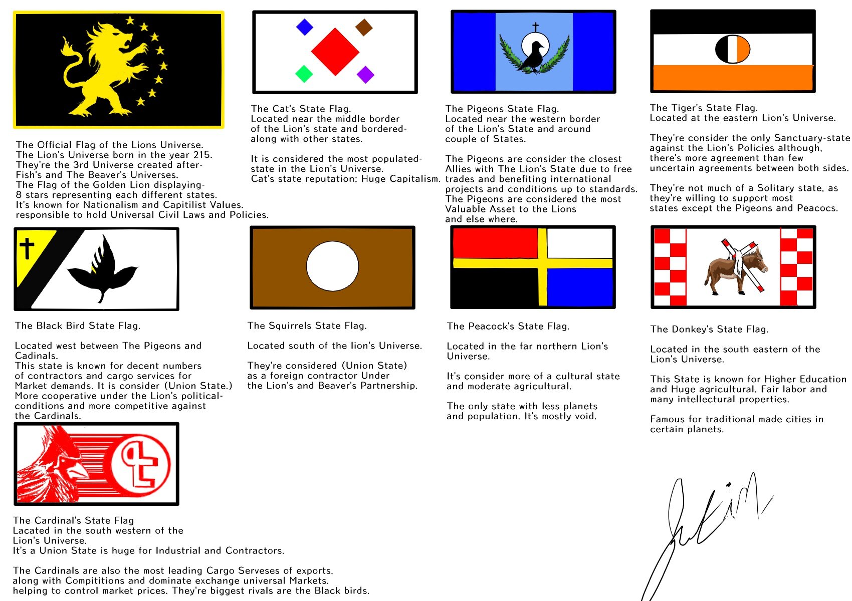 Just finish my Lion's universal flag and the 8 state flags for my comic ...