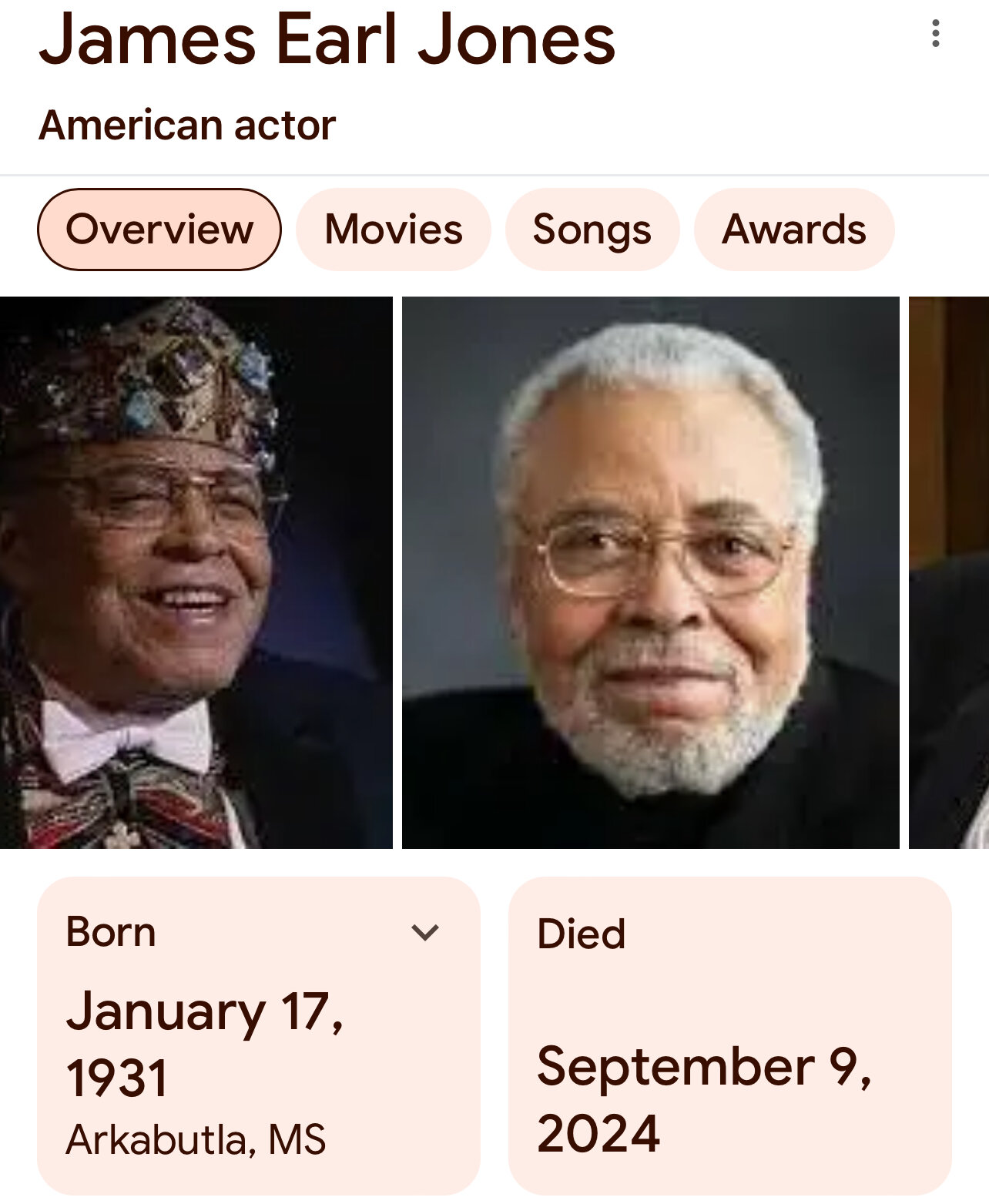 Aww so sad! RIP James Earl Jones . 😔 | Sad Today