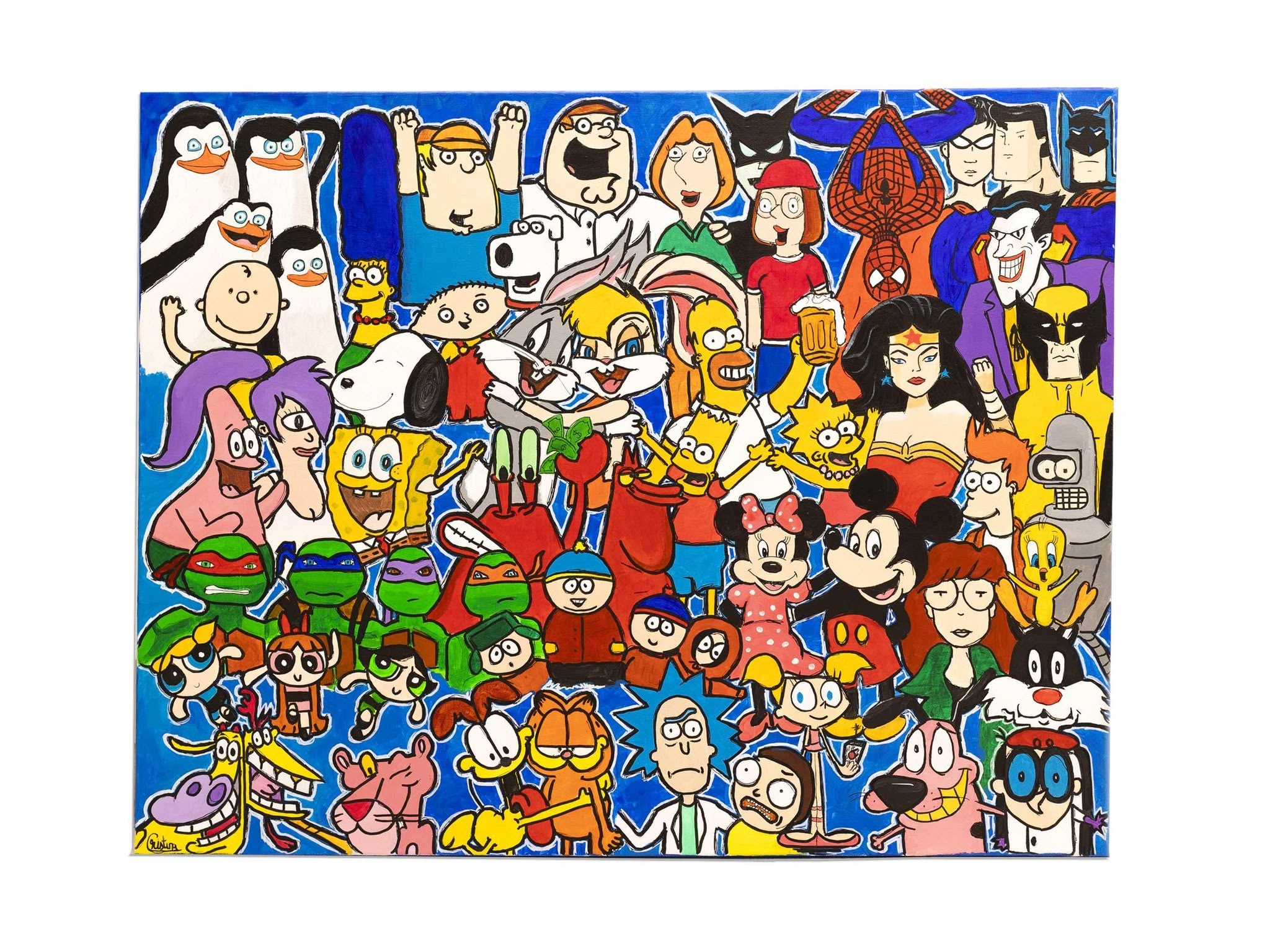 My newest painting cartoon collage "Cartoon Hall of Fame" You can buy ...