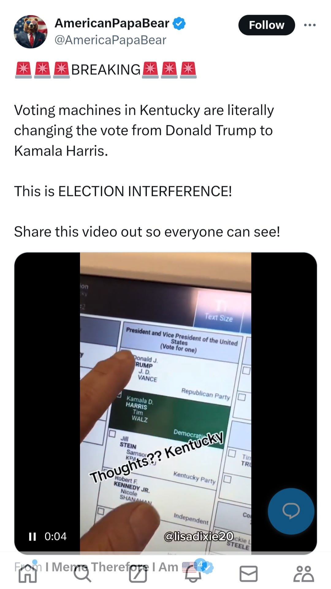 Voting Machines In Kentucky Changing Votes In Real Time Screen grab ...