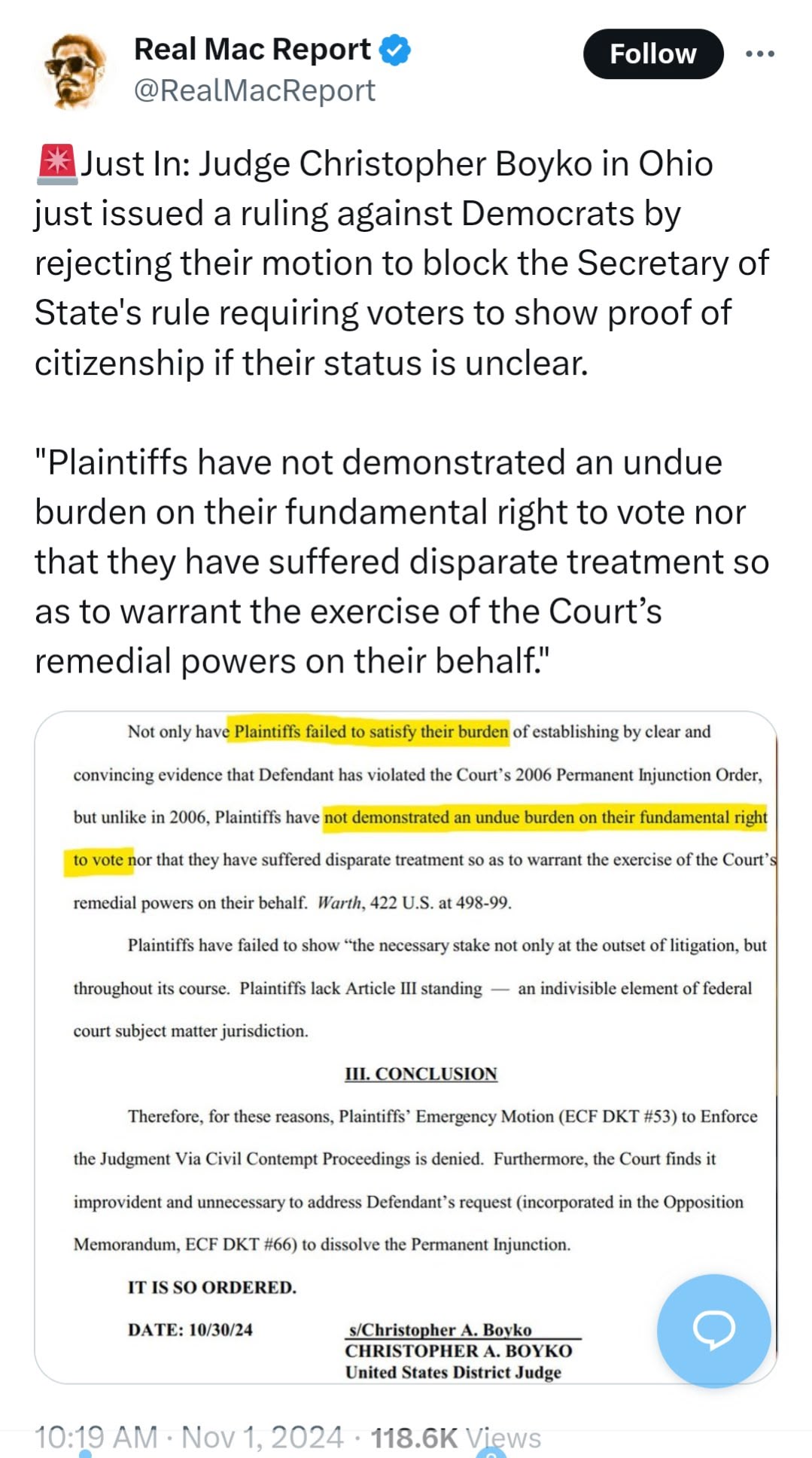 Ohio Court Gives Democrats The Stiff Arm Who Were Trying To Block Voter ...