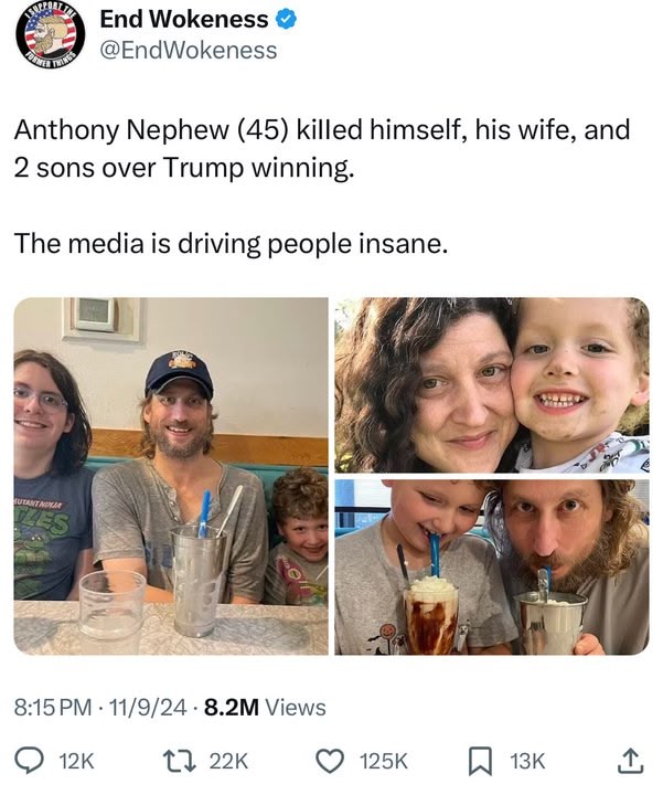 Democrat kills his family aftert Trump wins Anthony Nephew 45 killed ...