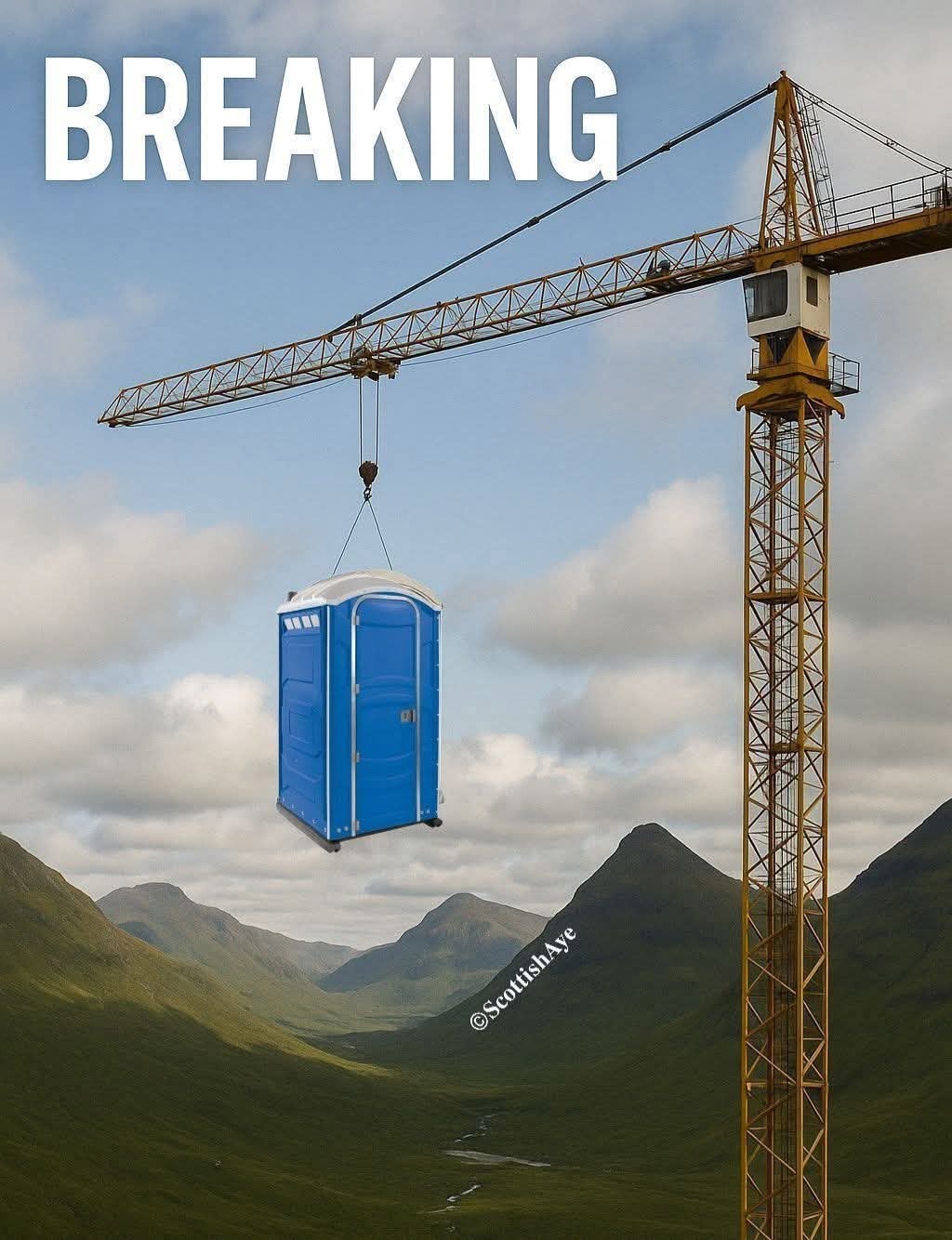 TURDIS not TARDIS A flying porta potty has been spotted dangling over ...