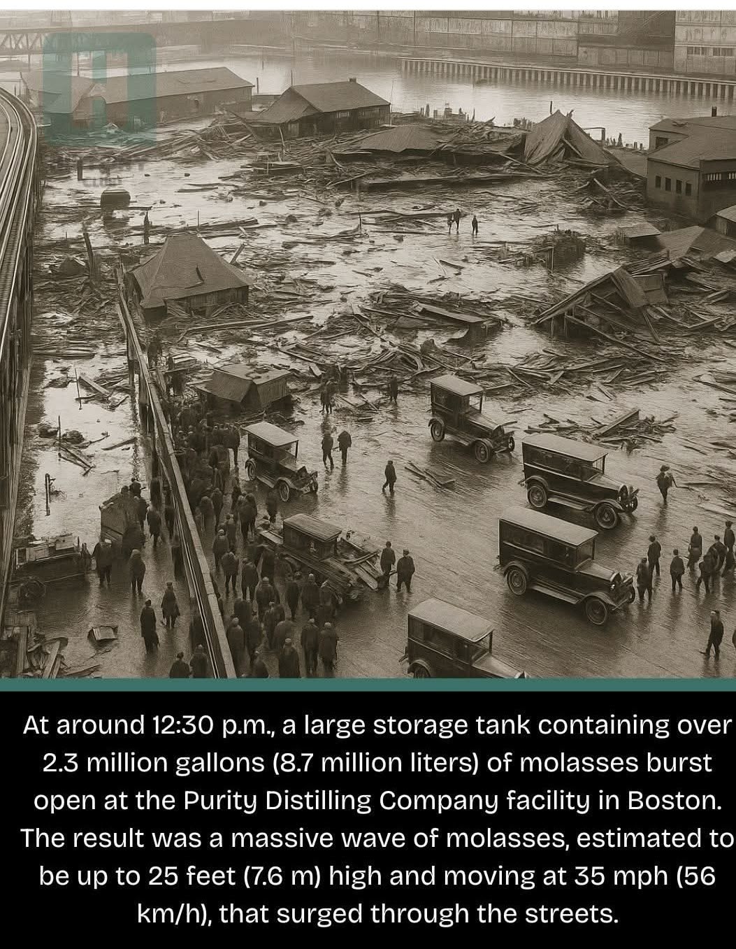 The molasses flood The Boston Molasses Flood of 1919 was a tragic and ...