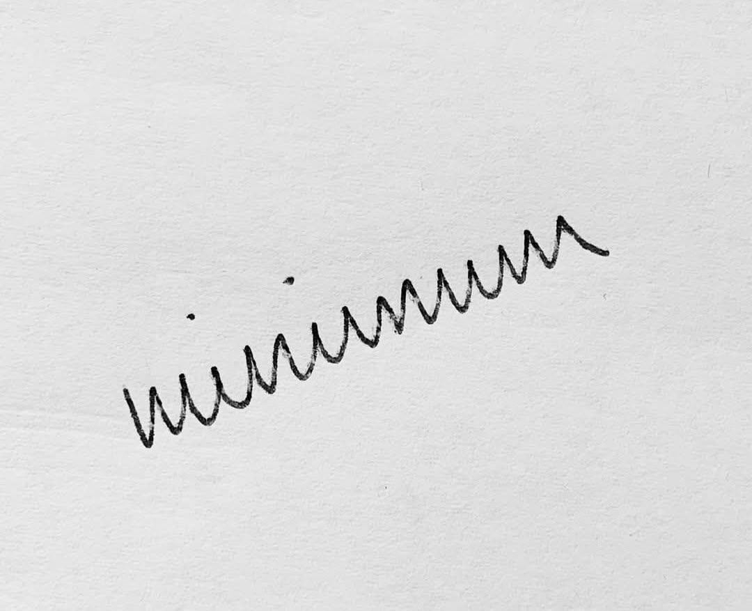 The word minimum in cursive. Does it bother you? Coz it definitely ...