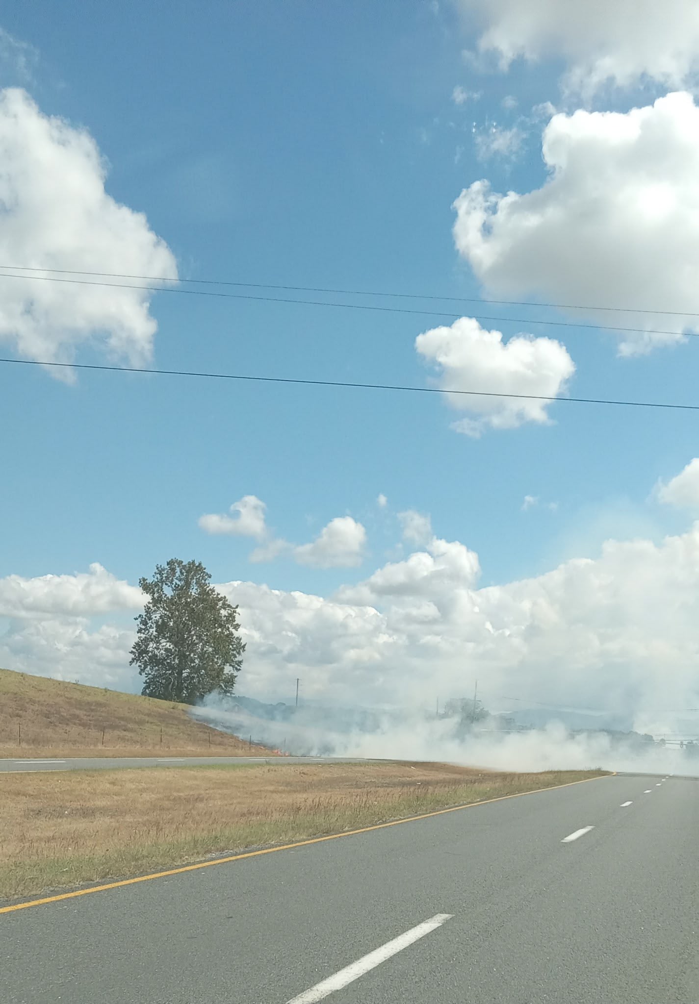 It's so dry here that a truck going down the road was throwing sparks ...