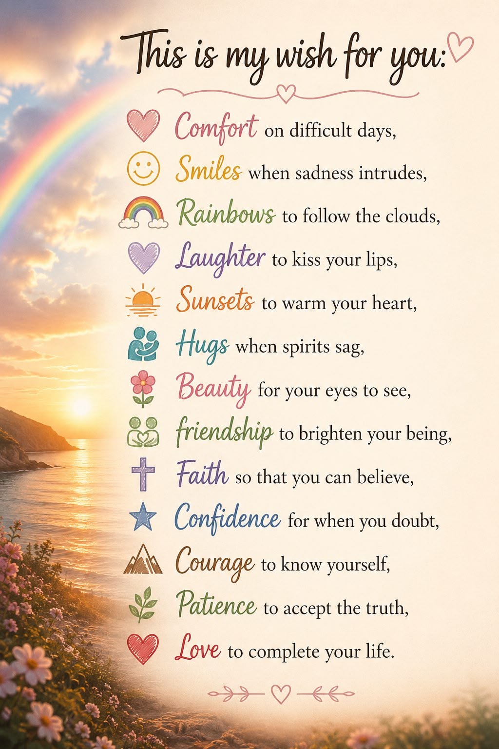 Wishing you comfort in difficult times and enough light to guide you ...